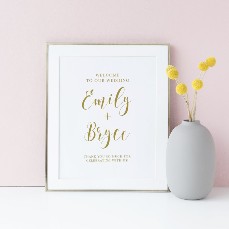 Script Wedding Welcome Sign Template Printable Emily - Etsy