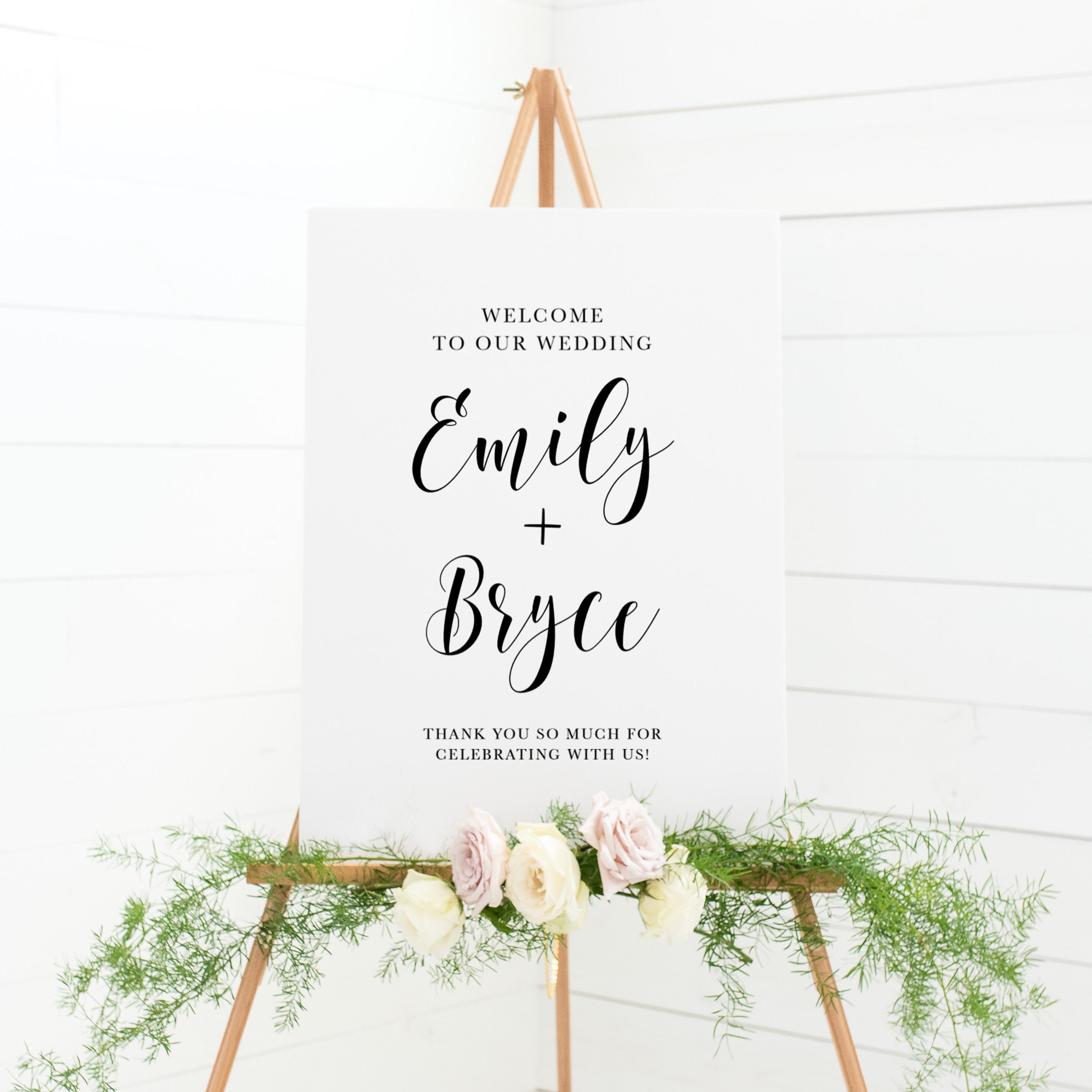 Script Wedding Welcome Sign Template Printable Emily | Etsy