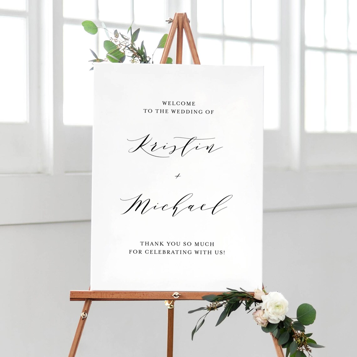 Printable Wedding Welcome Sign Template - Editable Katherine Script ...