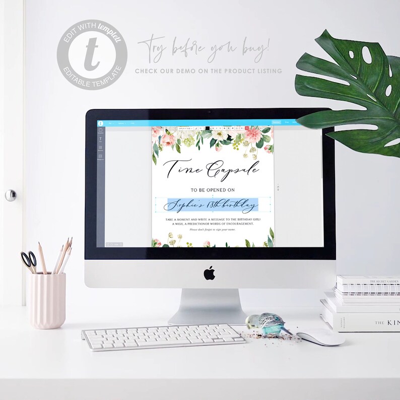 Editable Time Capsule First Birthday Sign Template and Card - Etsy