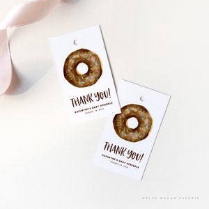 Printable Chocolate Donut Thank You Gift Tag Template - DIY Watercolor ...
