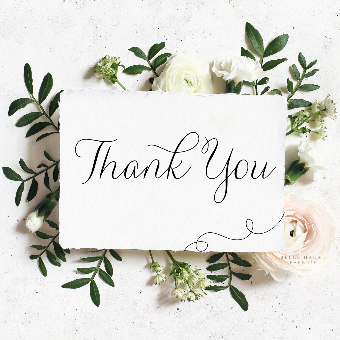 Printable Script Thank You Card 5x7 Modern Calligraphy Flat | Etsy