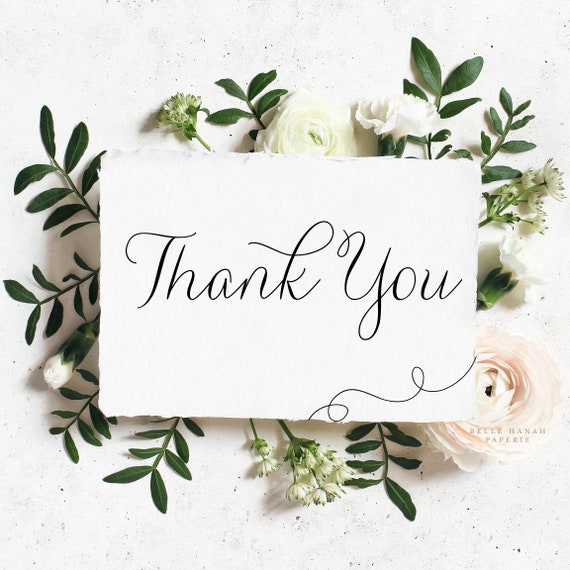 Buy Printable Script Thank You Card 5x7 Modern Calligraphy Flat Thank You Card Calligraphy Wedding Thank You Flat Card Instant Download Online in India Etsy
