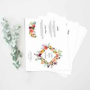 Printable Fall Wedding Program Booklet Template - Watercolor Autumn ...