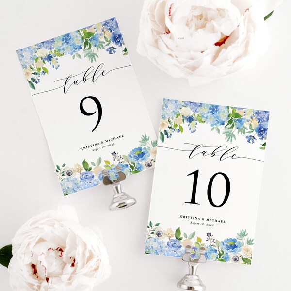 Blue Table Numbers - Etsy