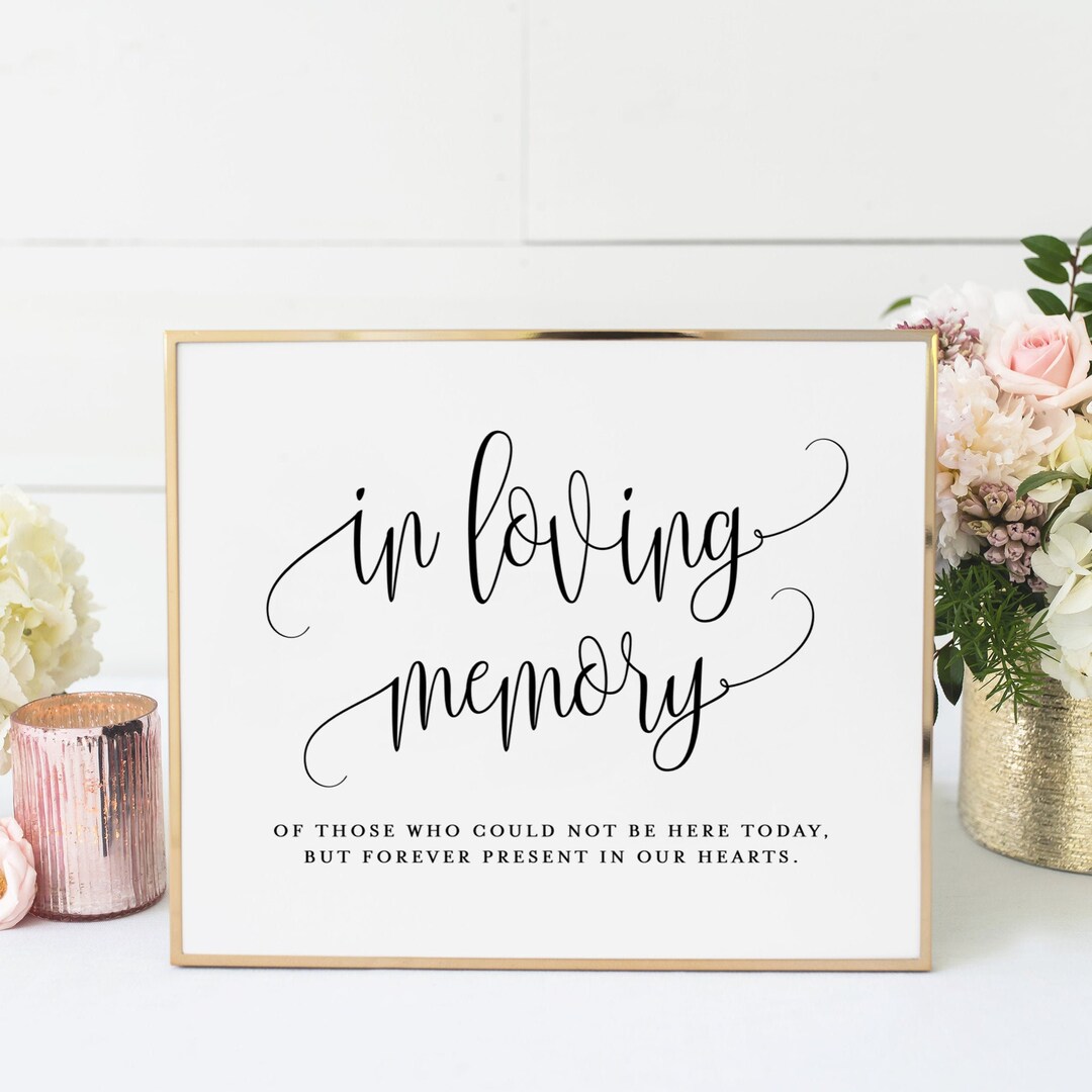 Script in Loving Memory Sign - Printable Sophie Script Remembrance ...