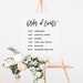 Printable Hand Lettered Order of Events Wedding Sign Template - Mikaela ...