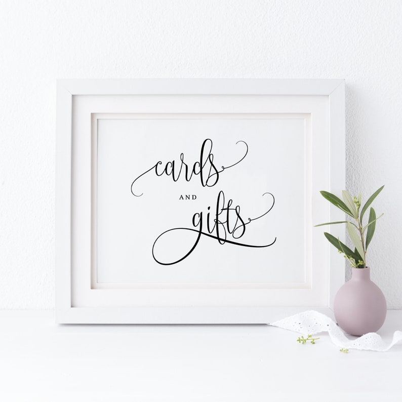 Script Cards and Gifts Sign Printable Sophie Script Wedding | Etsy