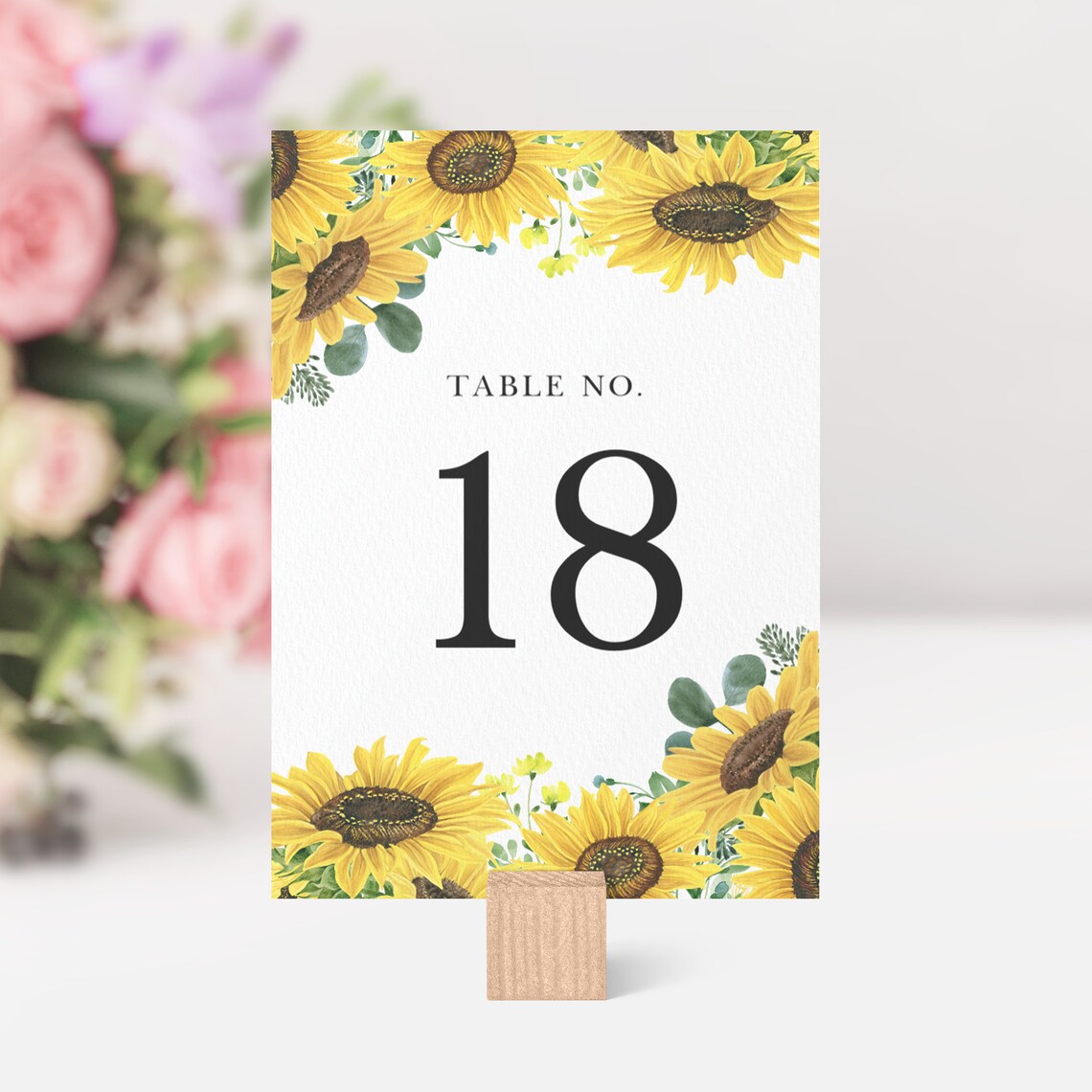 Sunflowers Table Numbers 1 to 20 Printable Watercolor - Etsy