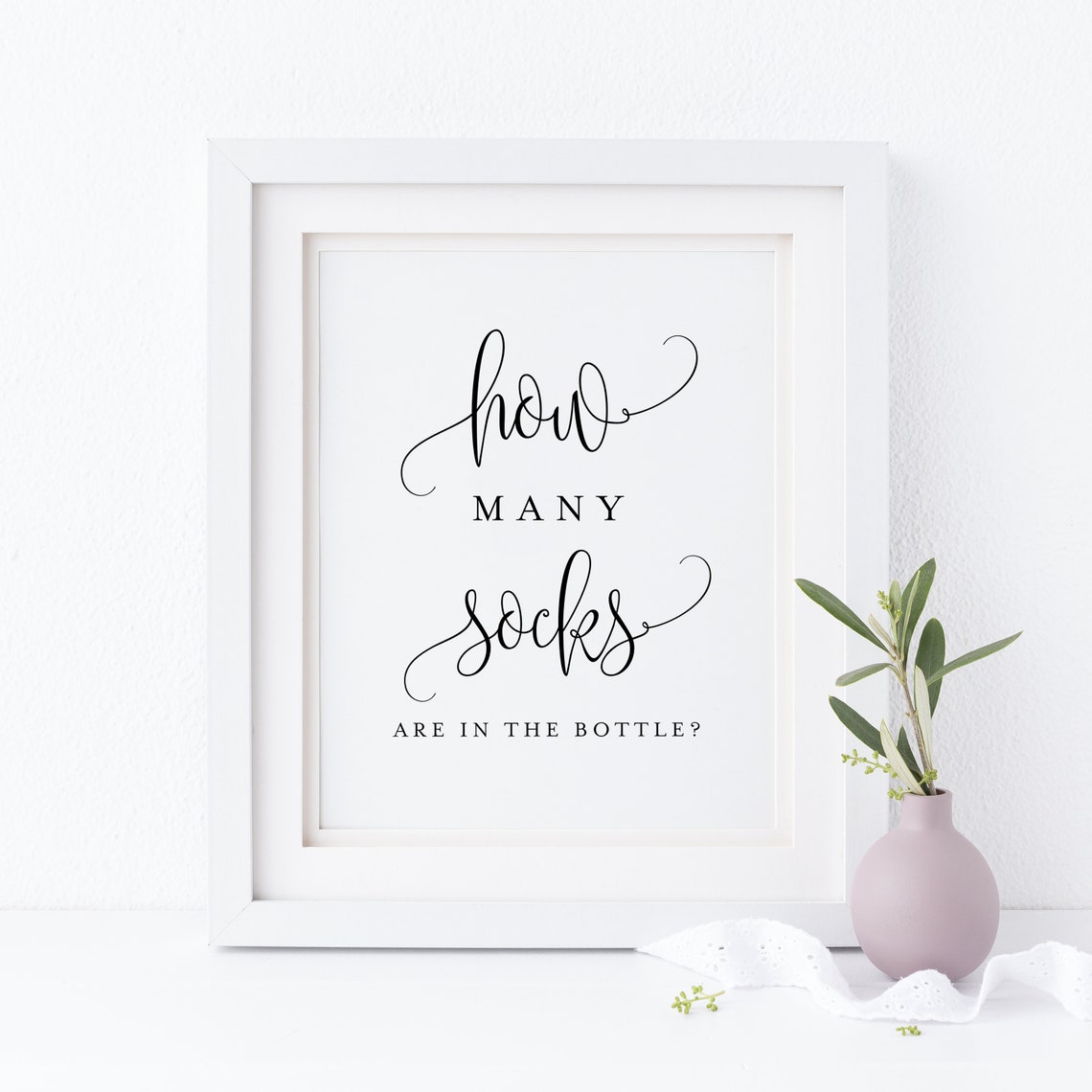 Printable How Many Socks Are in the Bottle Card and Sign Bundle - Guess ...