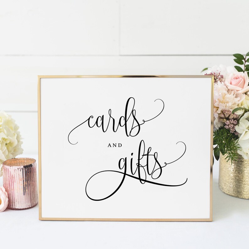 Script Cards and Gifts Sign Printable Sophie Script Wedding | Etsy