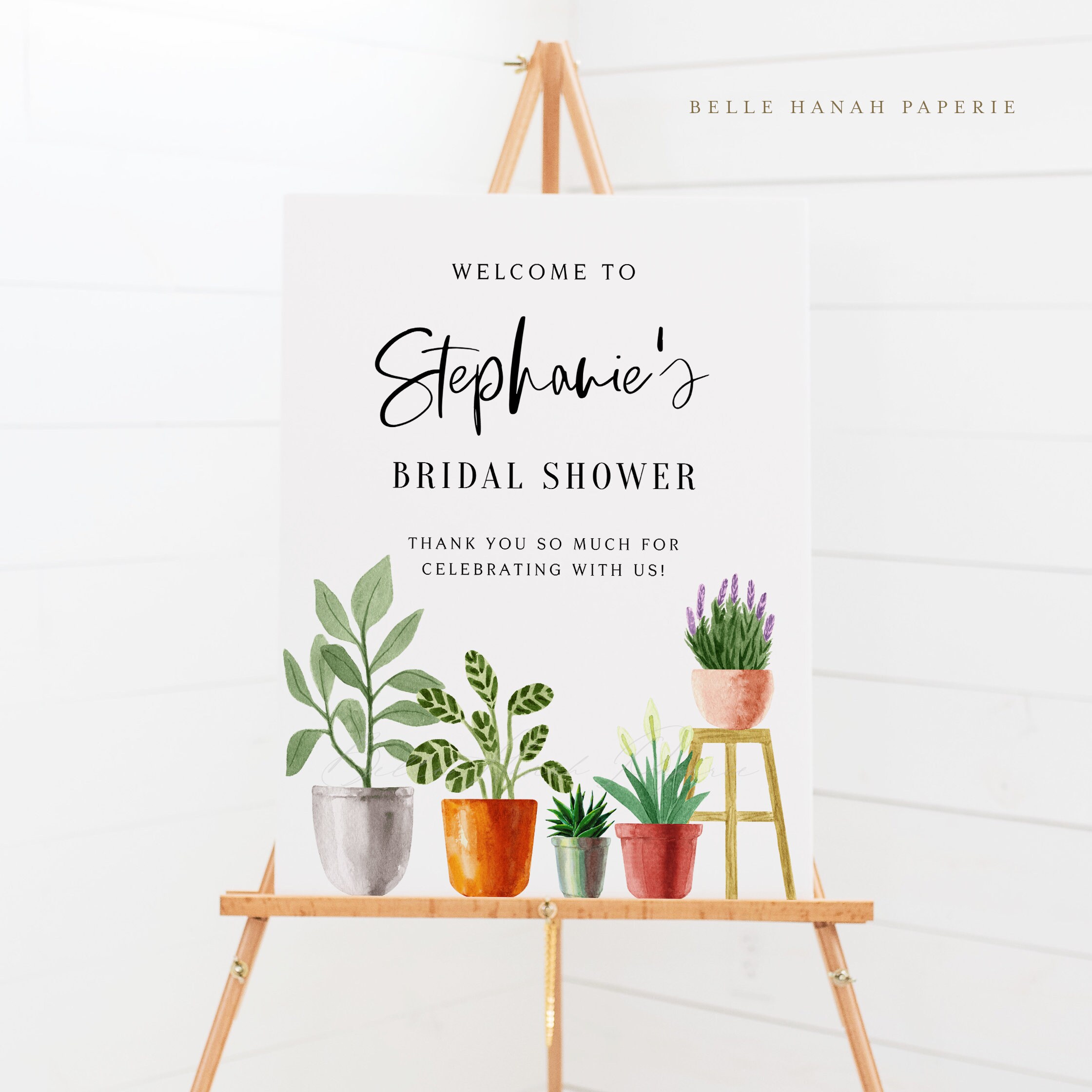Printable Potted Plants Birthday Party Welcome Sign Template - DIY ...
