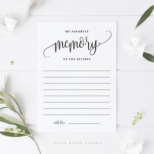 Printable My Favorite Memory of the Retiree Card - My Favorite Memory ...