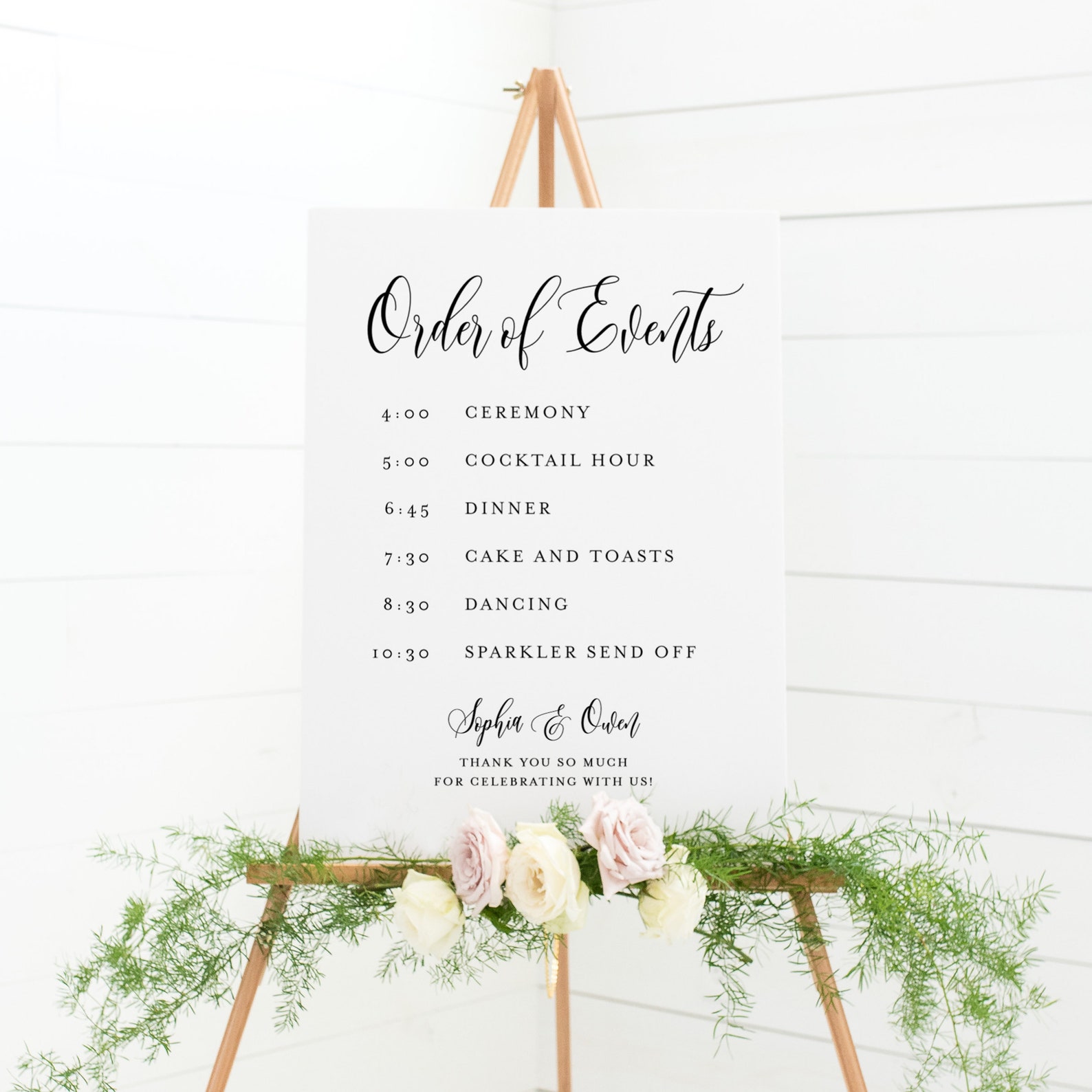 Printable Order of Events Wedding Sign Template Sophia | Etsy
