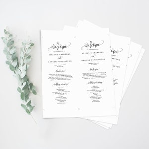 DIY Script Wedding Programs Template Printable Elegant Sophie ...