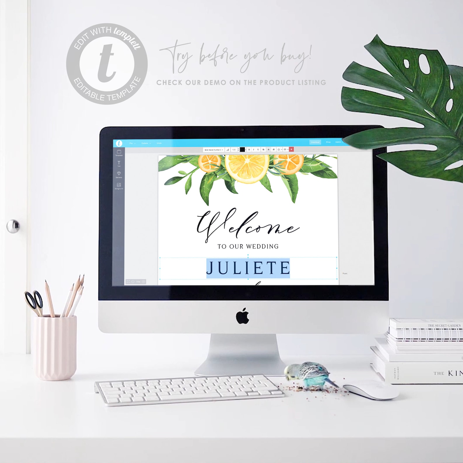 Printable Lemon Baby Shower Welcome Sign Template Watercolor - Etsy