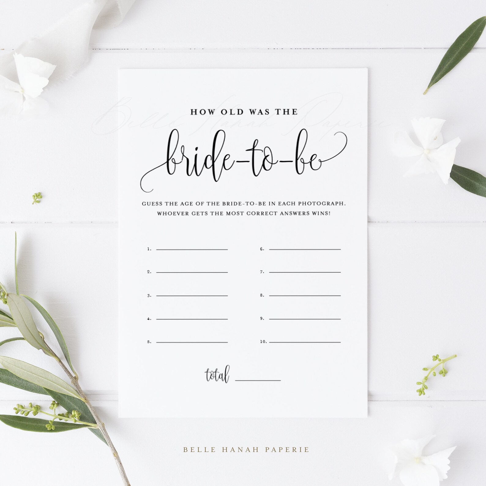Printable How Old Was the Bride-to-be Game - Sophie Script Bride Photo ...