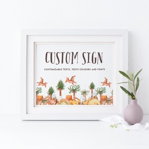 Editable Dinosaurs Custom Quote Print Sign Template - Printable ...