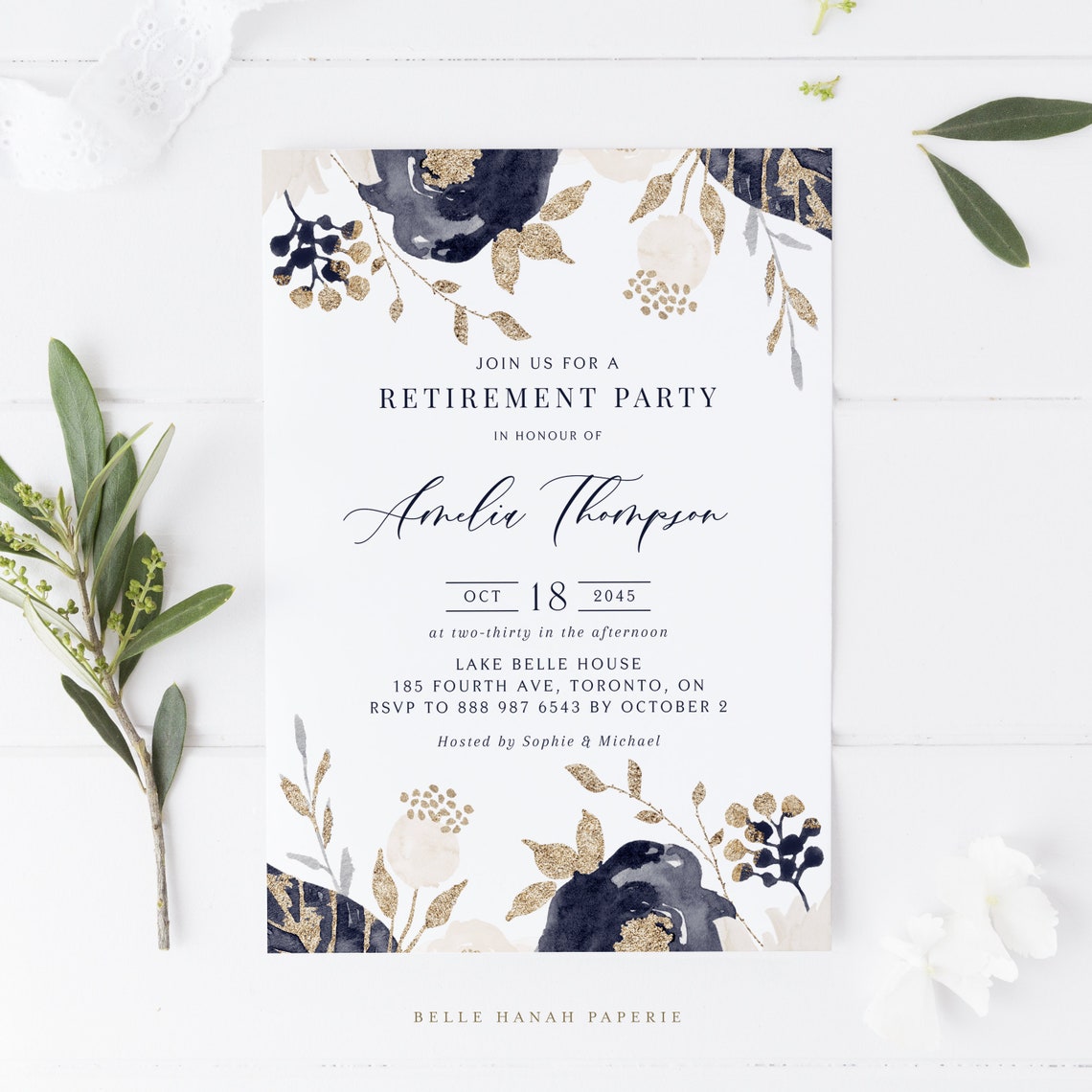 Printable Floral Retirement Party Invitation Template DIY - Etsy