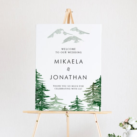 Signs WD019b moss green Printable Forest Green Welcome Sign INSTANT ...