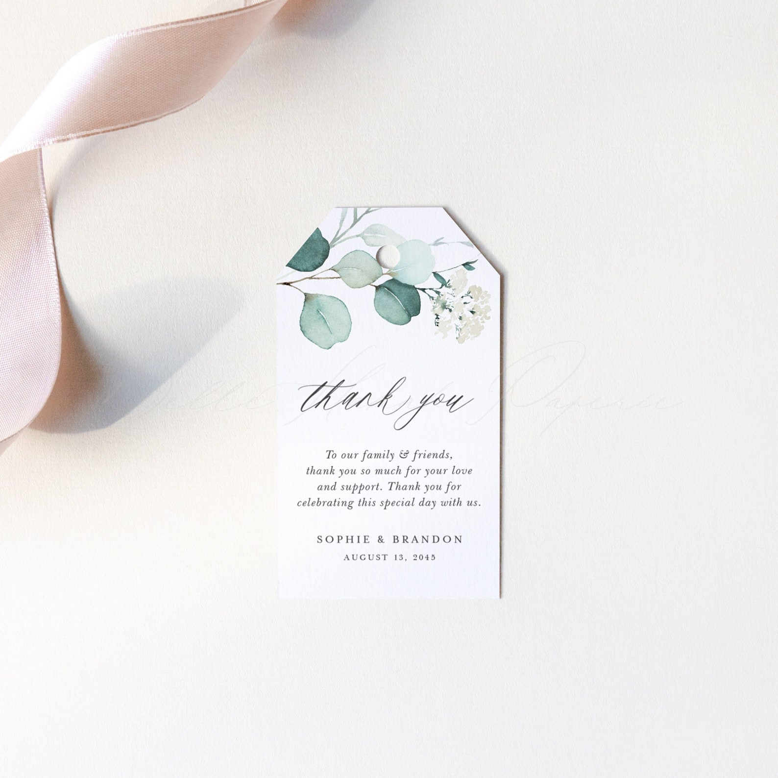 Printable Greenery Wedding Gift Tag Template DIY Boho - Etsy