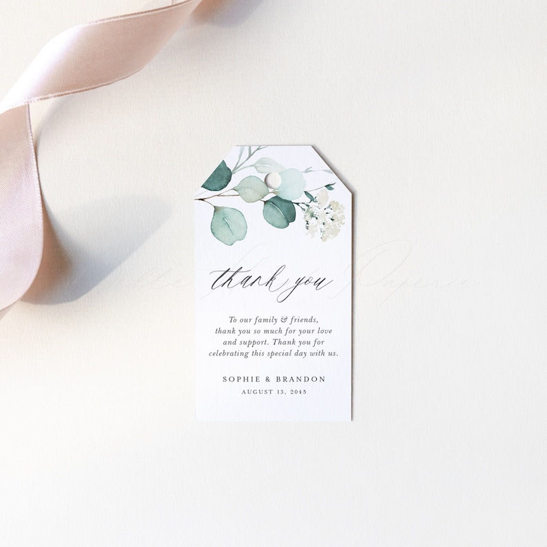 Printable Greenery Wedding Gift Tag Template DIY Boho - Etsy