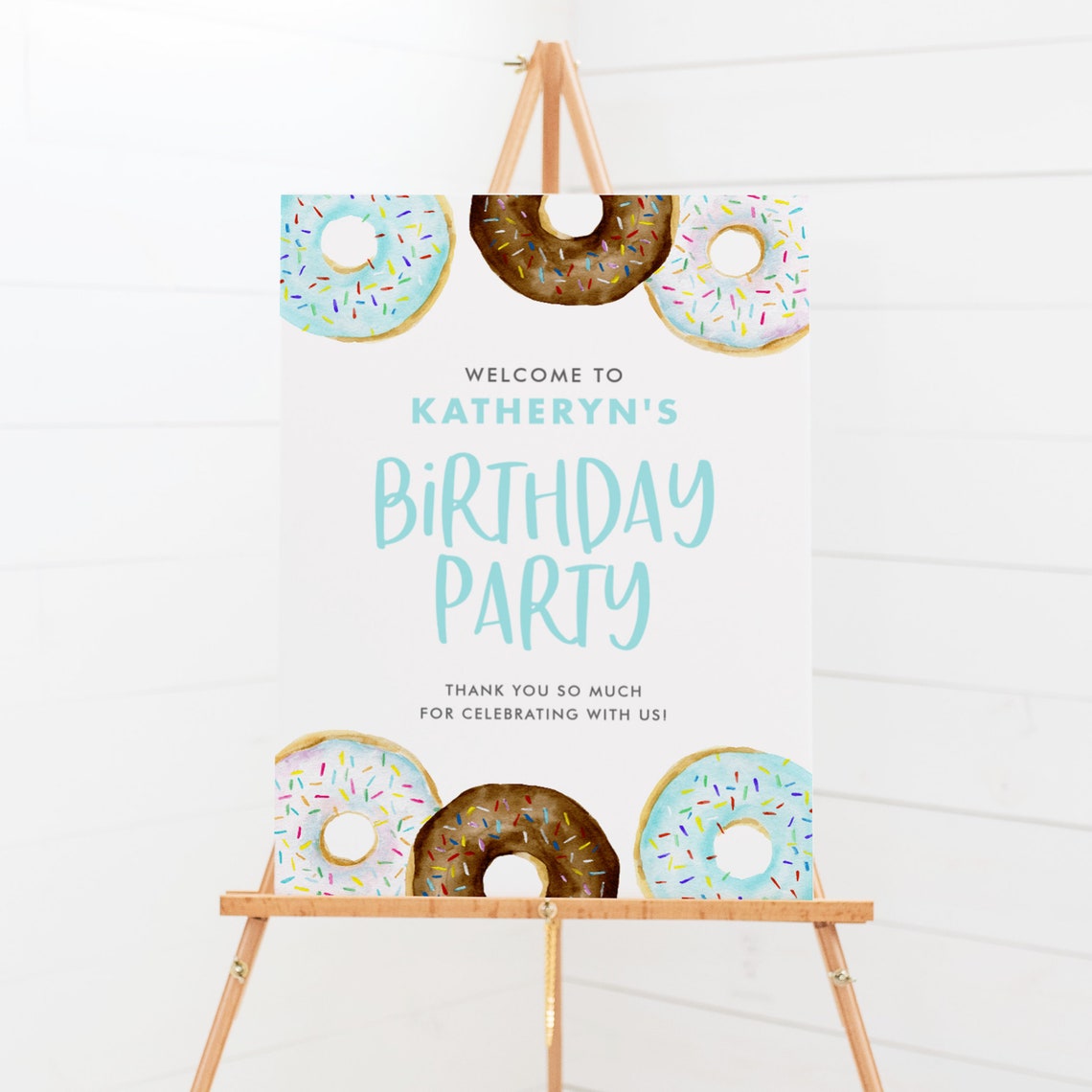 Printable Donuts Birthday Party Welcome Sign Template - Etsy