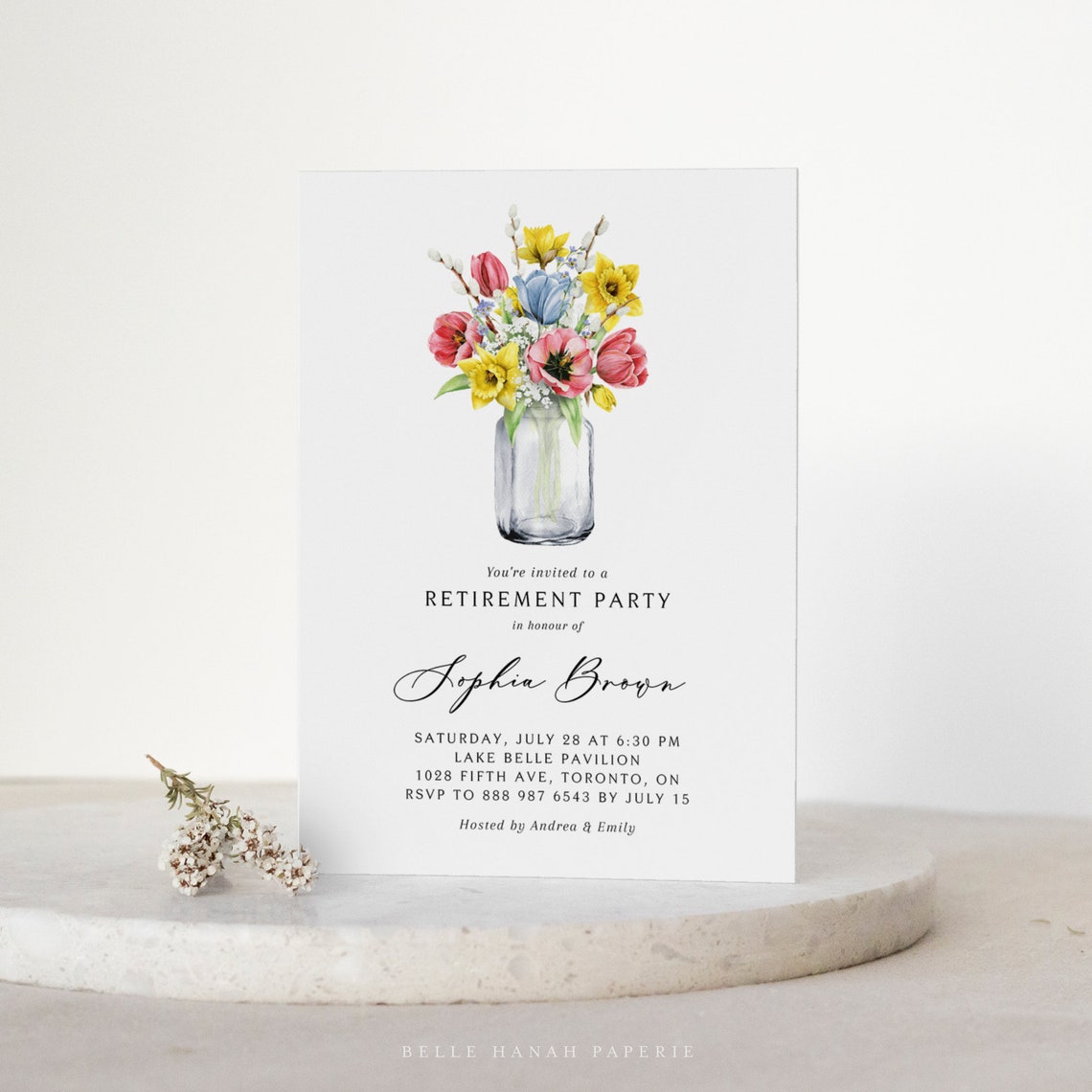 Printable Floral Retirement Party Invitation Template Rustic - Etsy