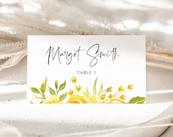 Yellow Place Card | Etsy