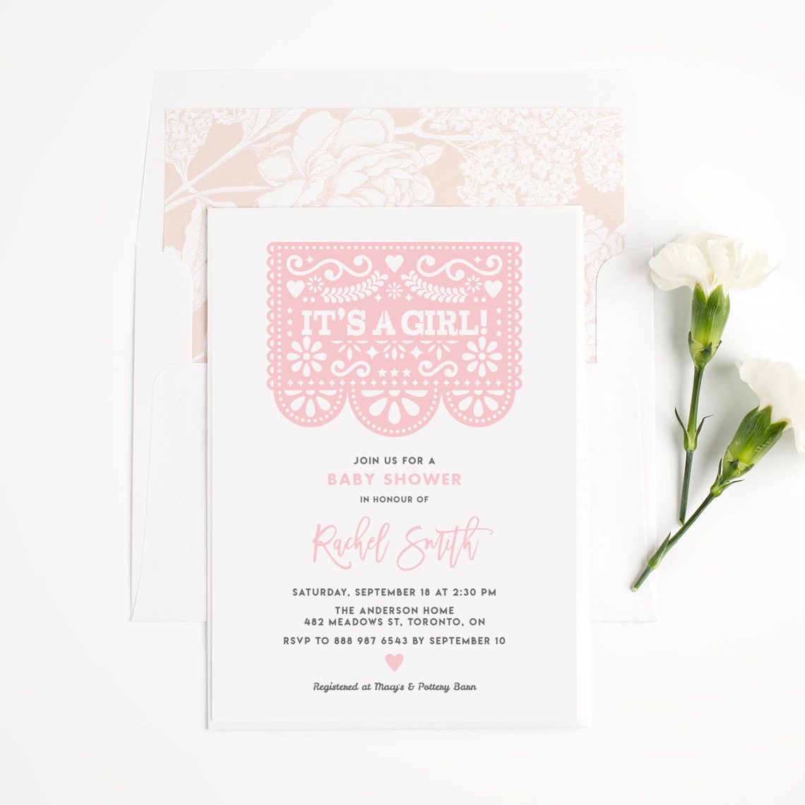 Printable Pink Baby Shower Invitation Template Editable Pink - Etsy