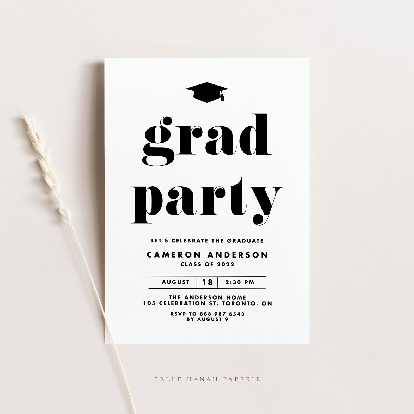 Printable Graduation Party Invitation Template DIY Retro - Etsy