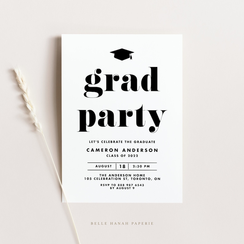 Printable Graduation Party Invitation Template DIY Retro | Etsy