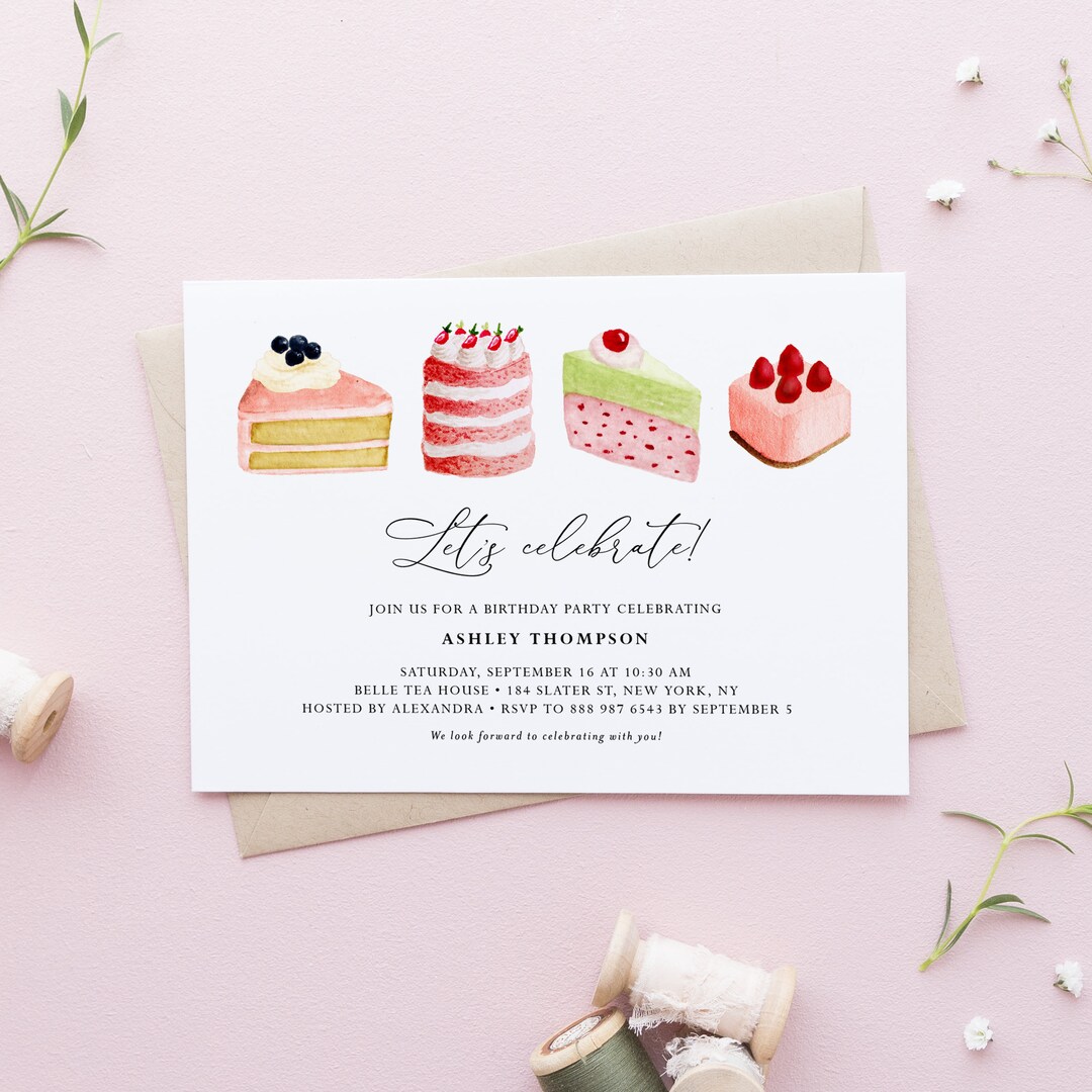 Printable Sweets Birthday Invitation Template - DIY Watercolor Sweet ...