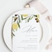 Printable Lemon Menu Card Template - DIY 4x9 Boho Watercolor Lemon and ...