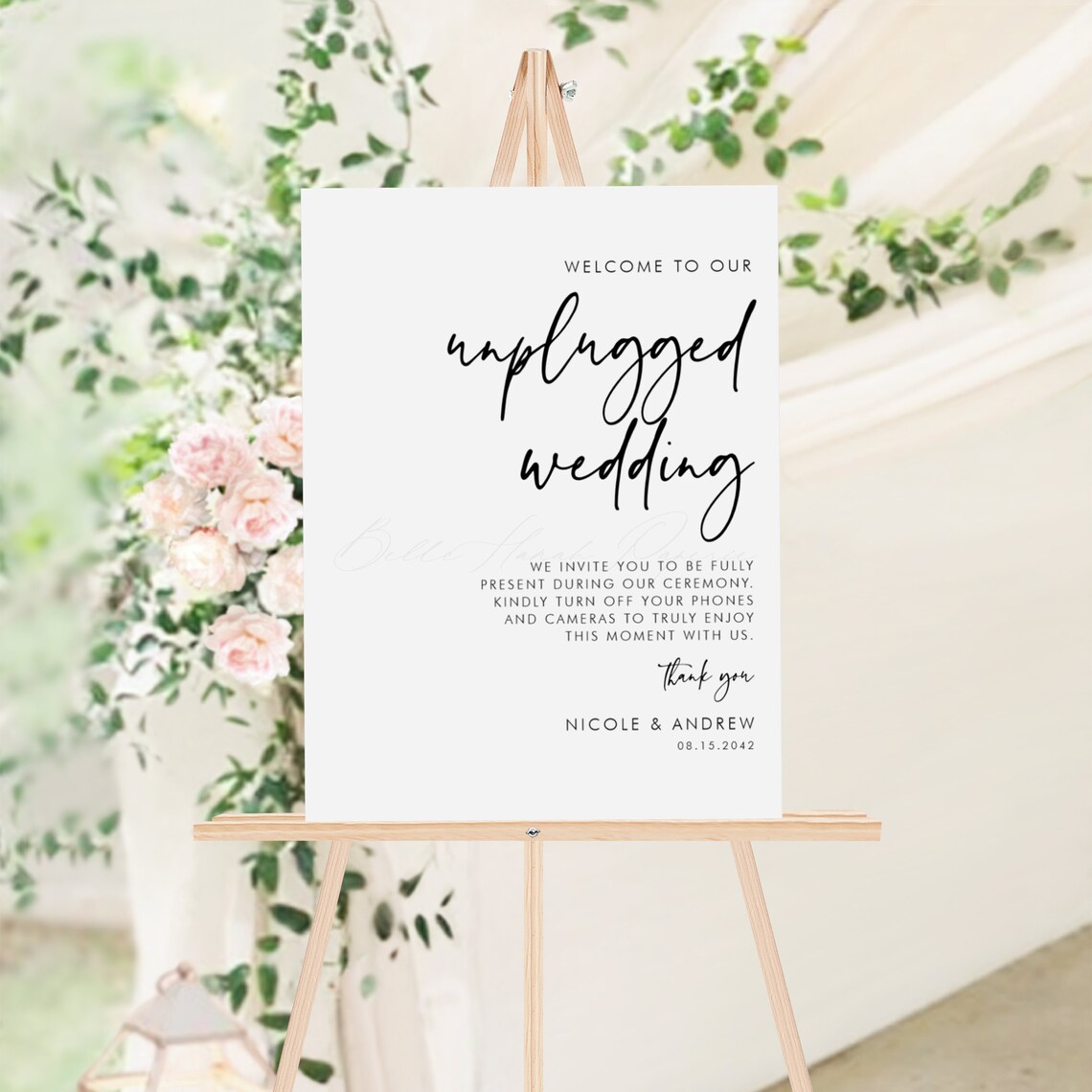 Printable Cursive Unplugged Wedding Sign Template DIY Simple - Etsy