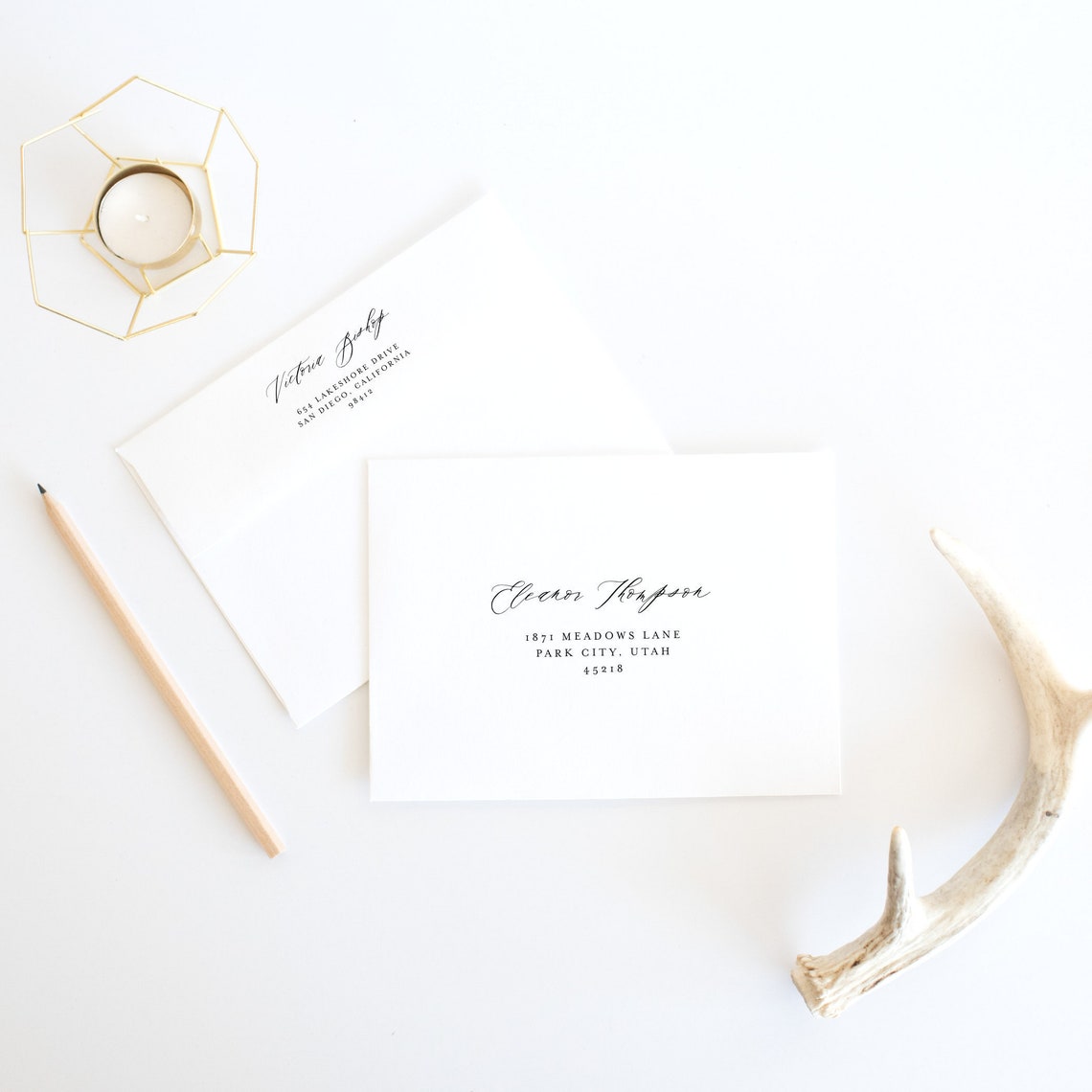 A7 Envelope Template - Eleanor Script Guest Address and Return Address ...