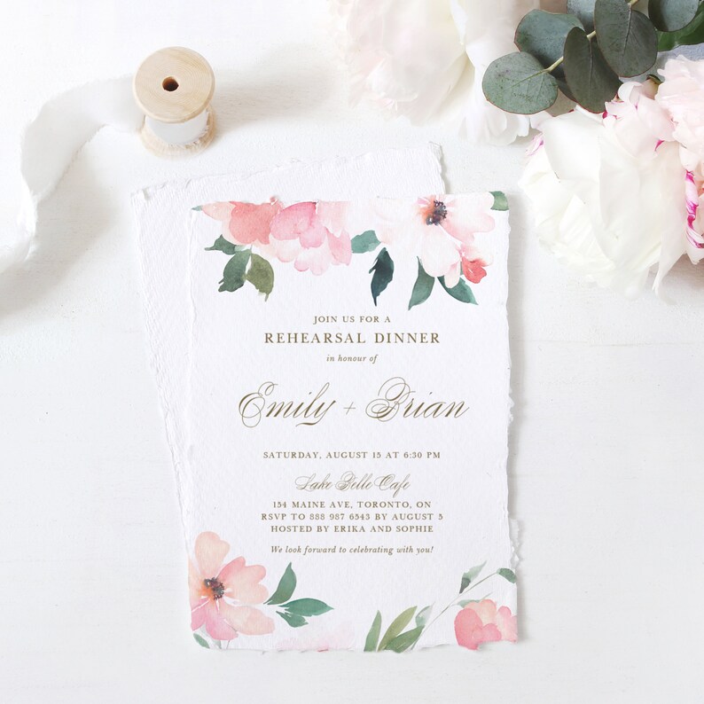 Printable Pink Floral Birthday Party Invitation Template DIY | Etsy