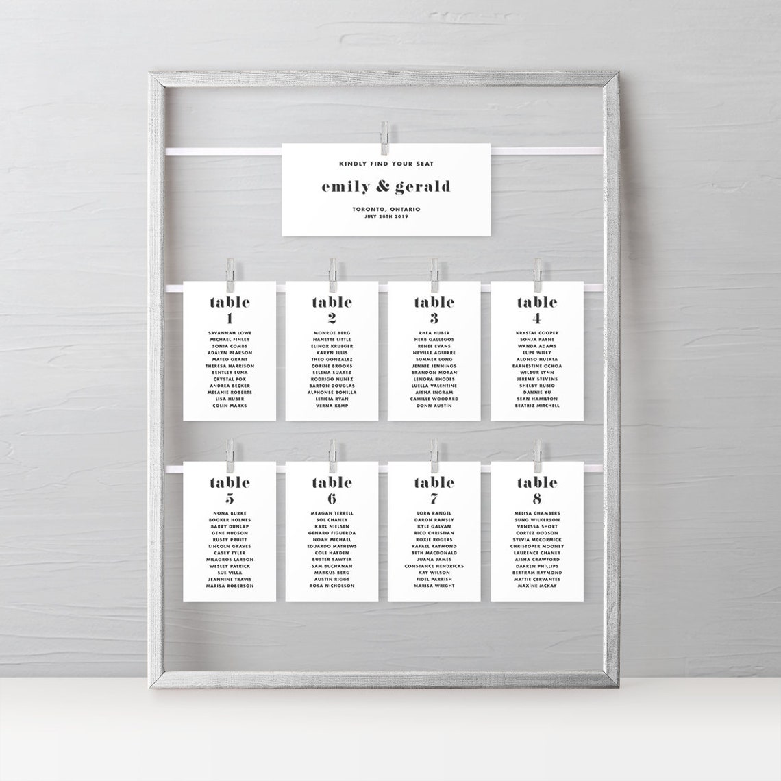 INSTANT DOWNLOAD Printable Seating Chart Retro Bold - Etsy