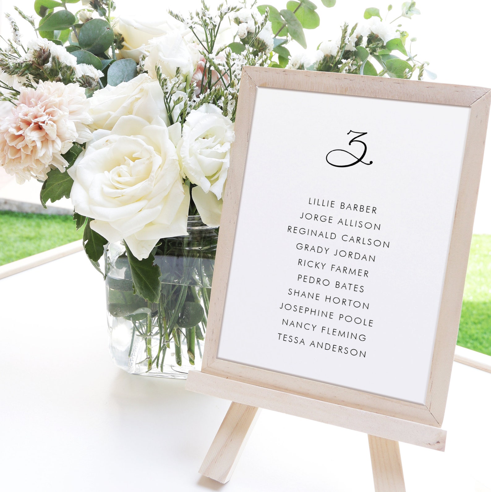 Printable Seating Cards - Beatrice Script Wedding Seating Chart ...