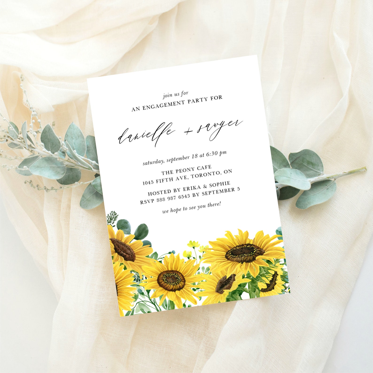 Sunflowers Rehearsal Dinner Invitation Template Printable | Etsy