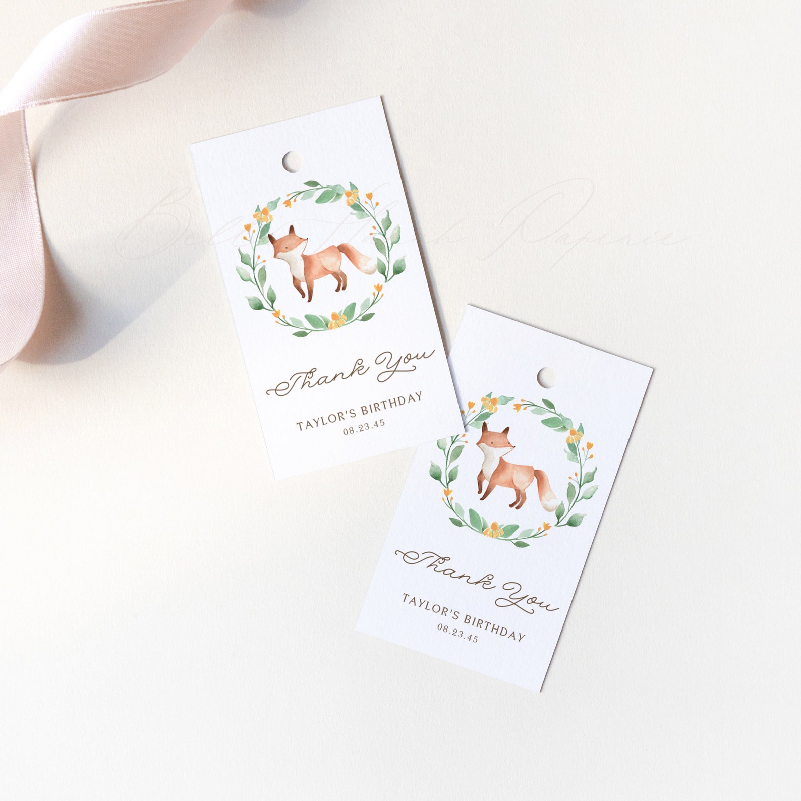 Printable Thank You Gift Tag Template Editable Watercolor | Etsy