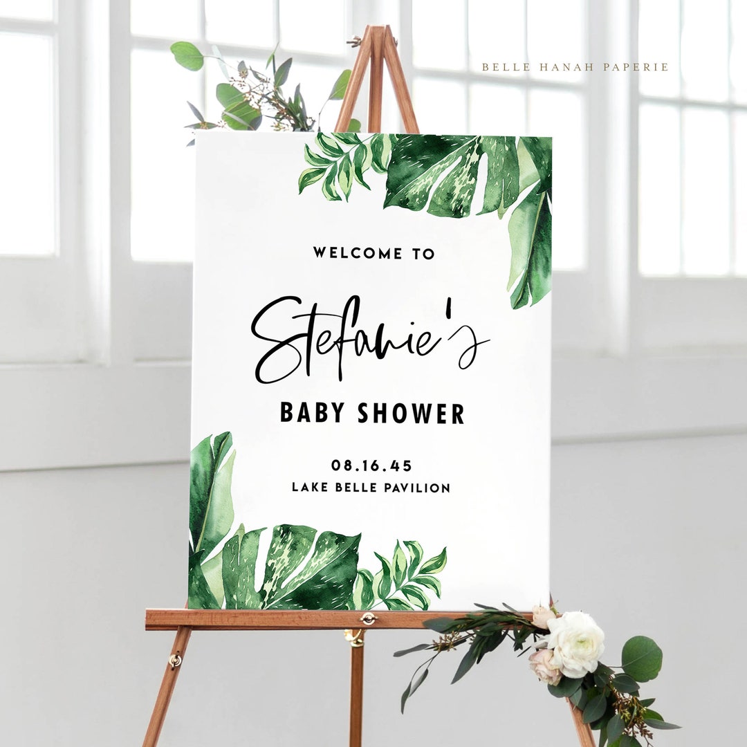 Printable Tropical Baby Shower Welcome Sign Template - DIY 18x24 ...