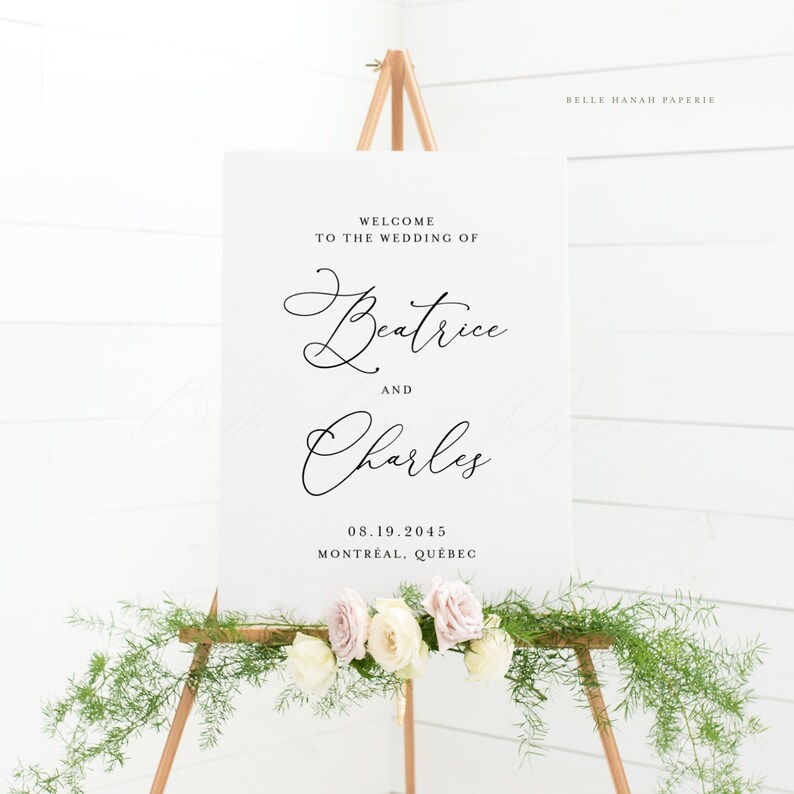 Printable Script Wedding Welcome Sign Template DIY - Etsy