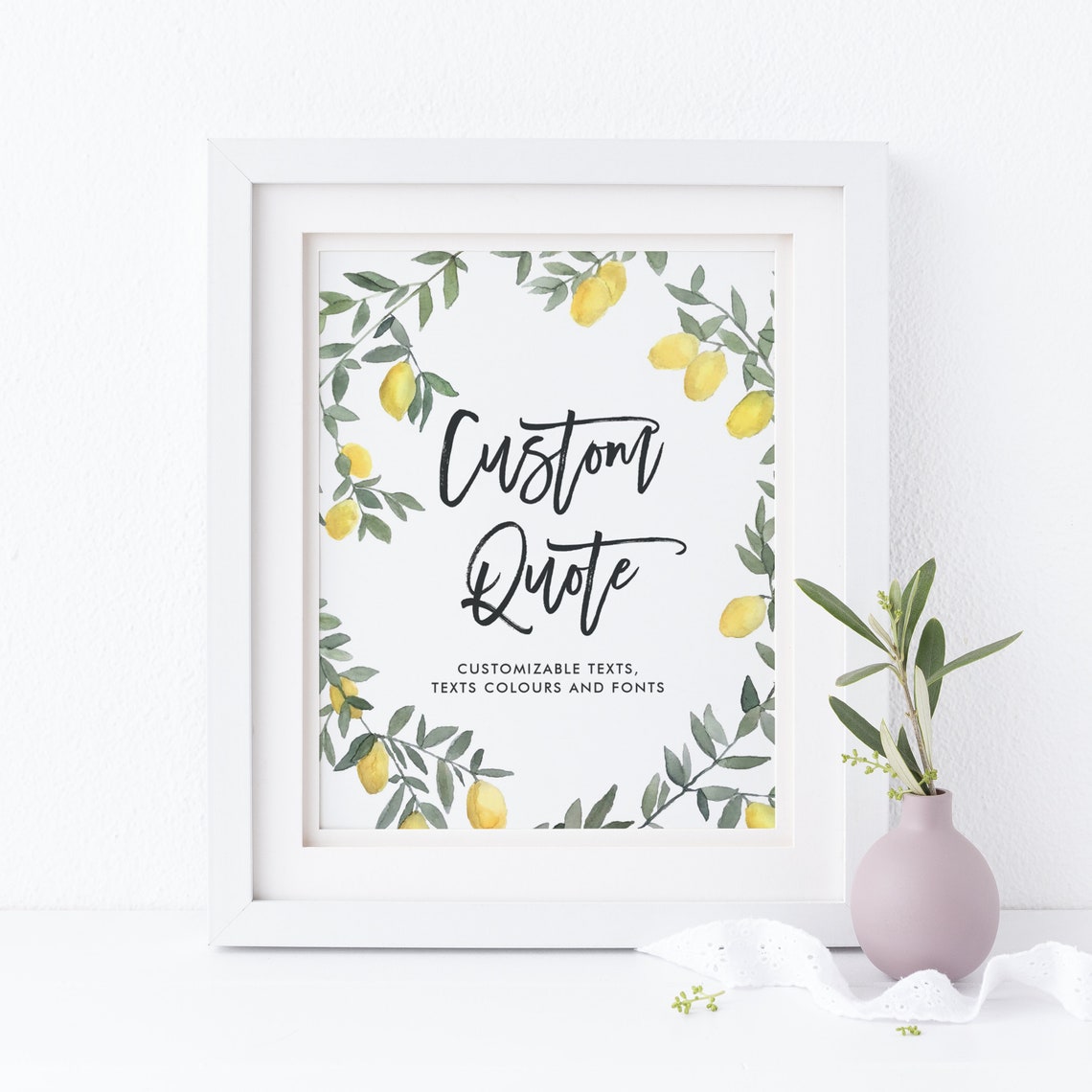 Printable Custom Quote Lemon Sign Template Editable - Etsy