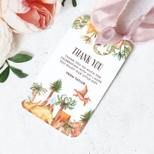 DIY Dinosaurs Birthday Thank You Gift Tag Template - Printable ...