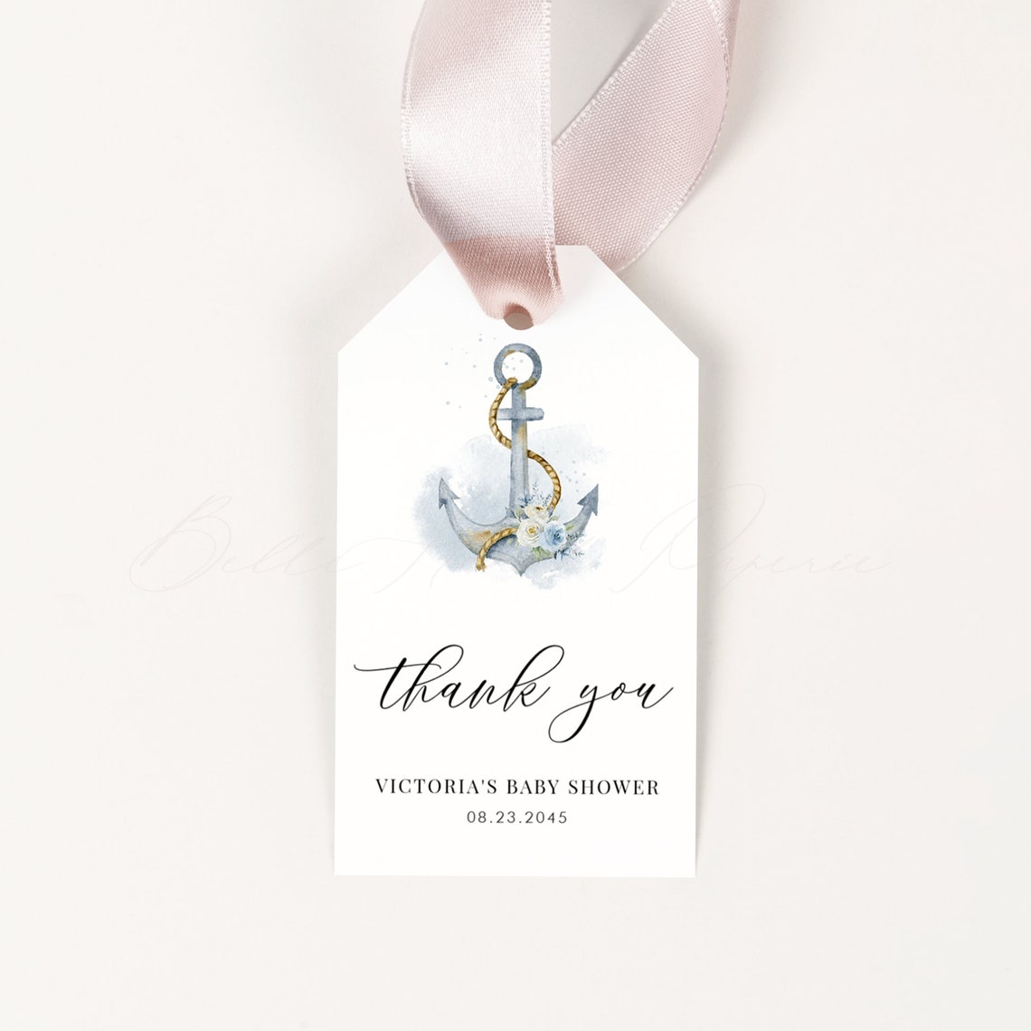 Printable Nautical Wedding Gift Tag Template DIY Watercolor - Etsy