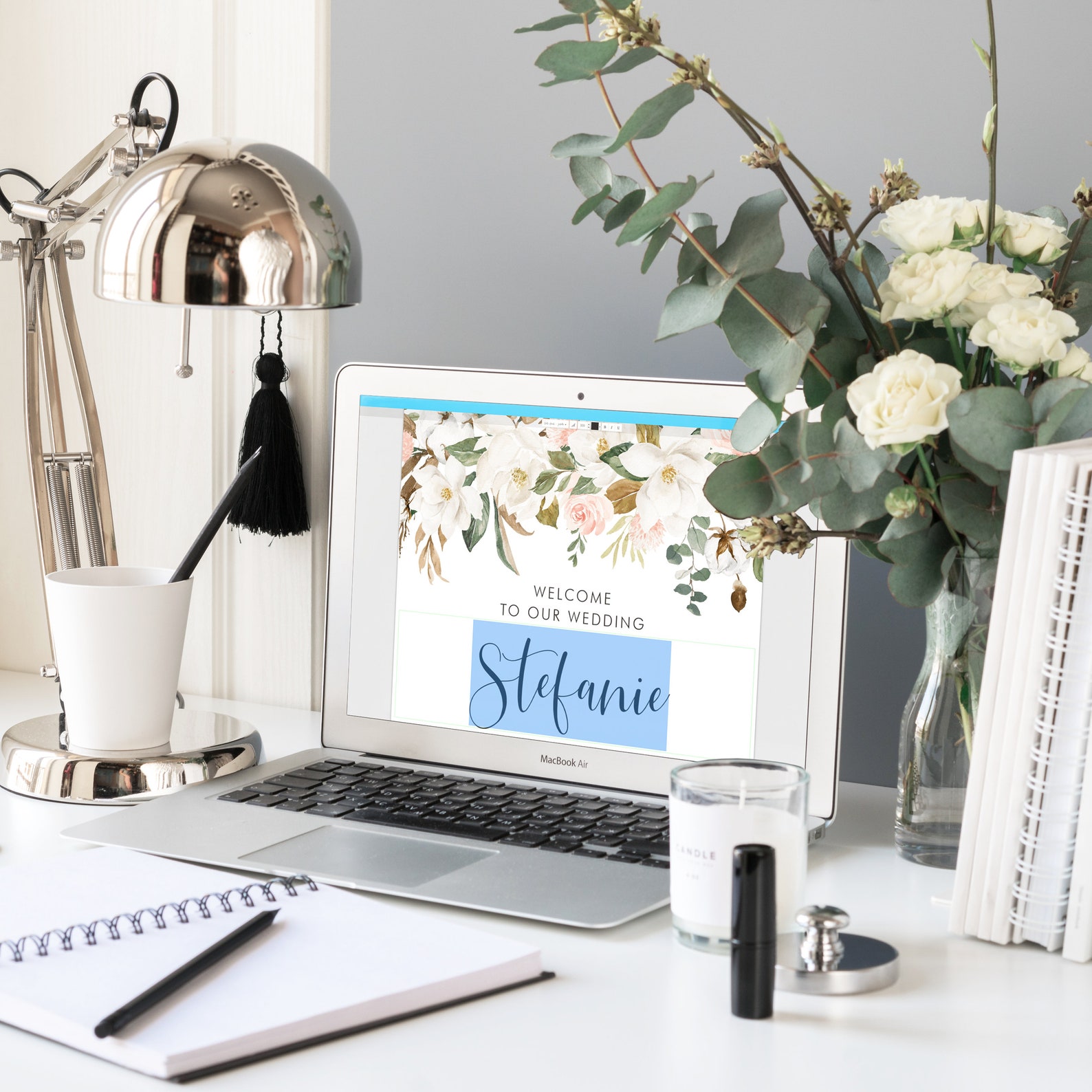 Editable Magnolias Wedding Welcome Sign Template Watercolor - Etsy