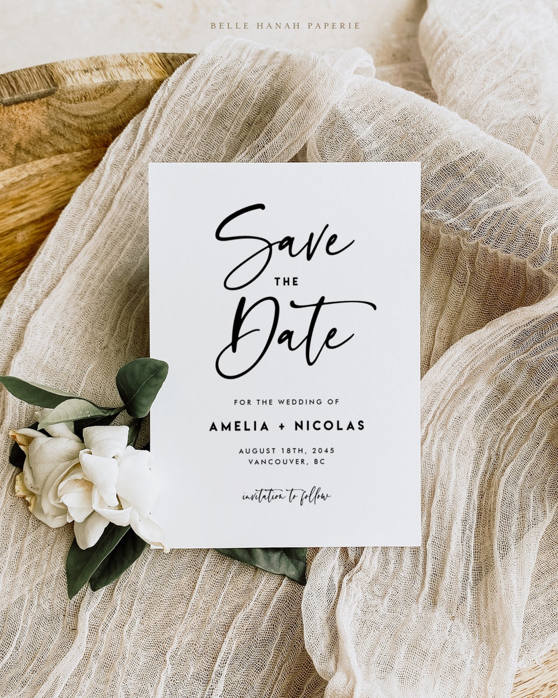 Printable Handwritten Save the Date Template DIY Cursive - Etsy