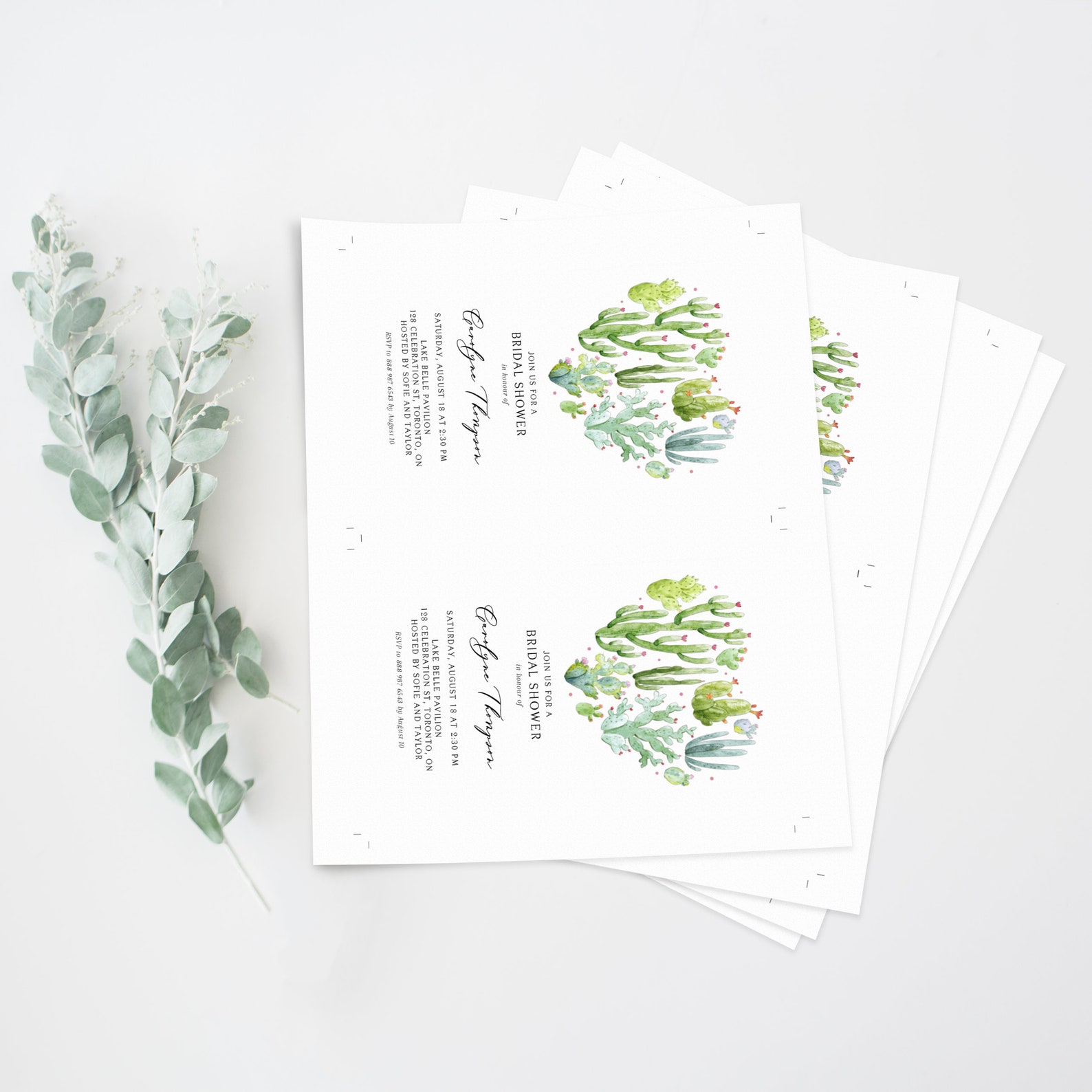 Printable Succulents Birthday Party Invitation Template - Etsy