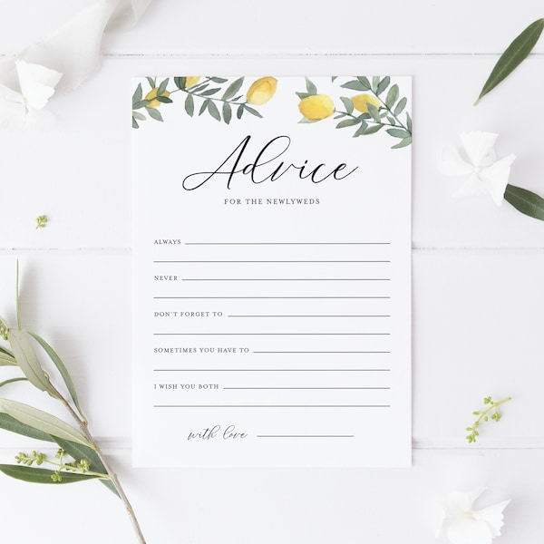 Bride And Groom Advice Cards Etsy